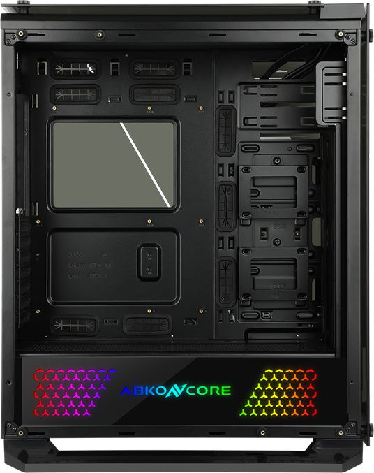 Obudowa Abkoncore Tengri 650. Czarna, RGB, Midi | Blackwhite.tv